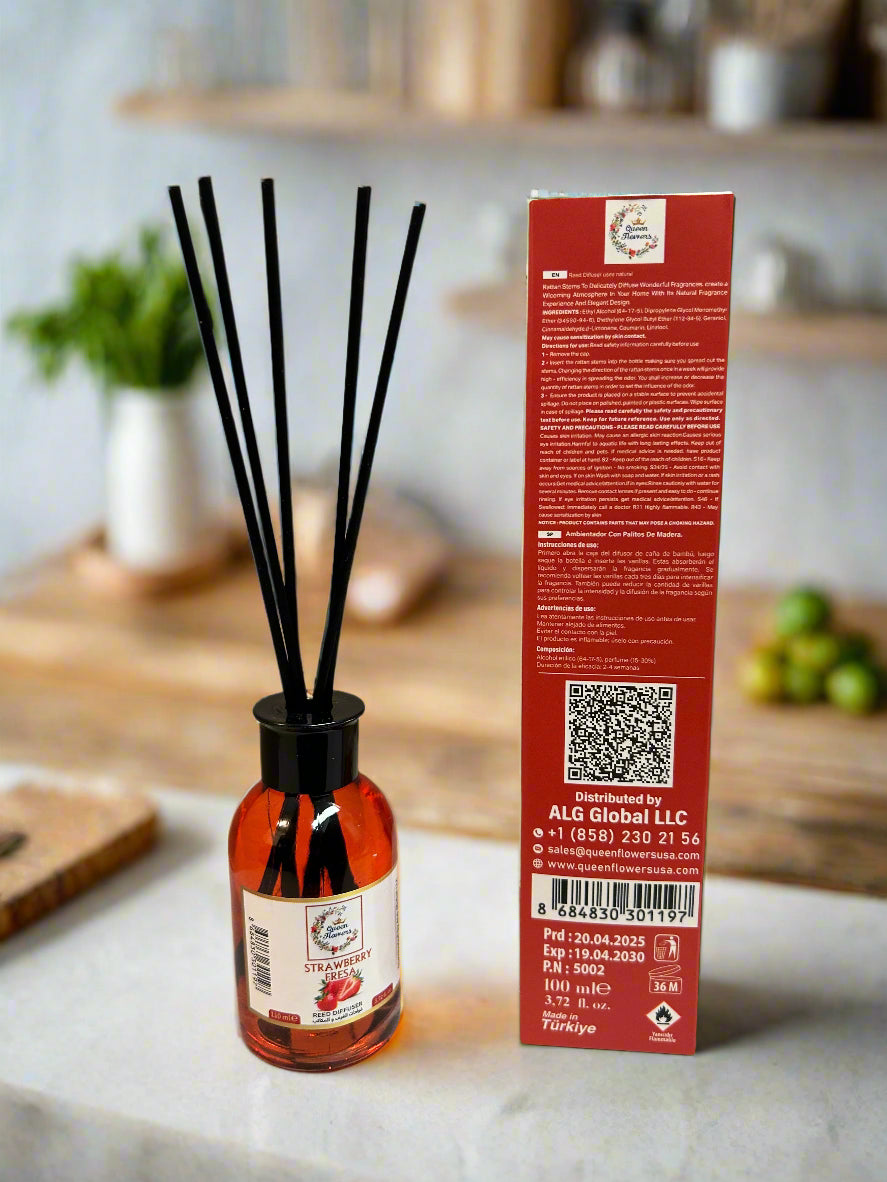 QUEEN FLOWERS STRAWBERRY SCENTED REED DIFFUSER – QUEEN FLOWERS USA